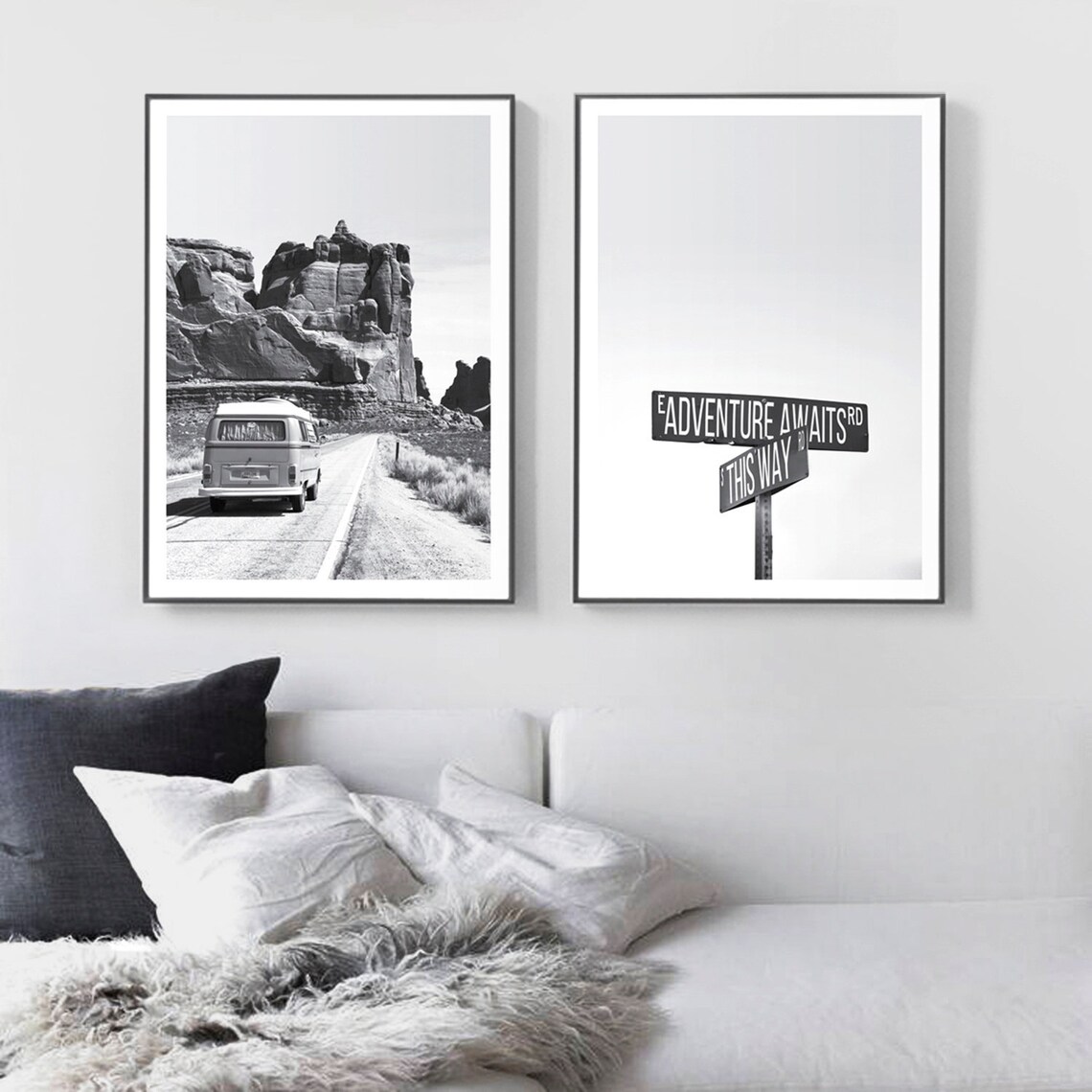 VW Bus Decor Adventure Poster Set Boho Art Printsset of 2 - Etsy