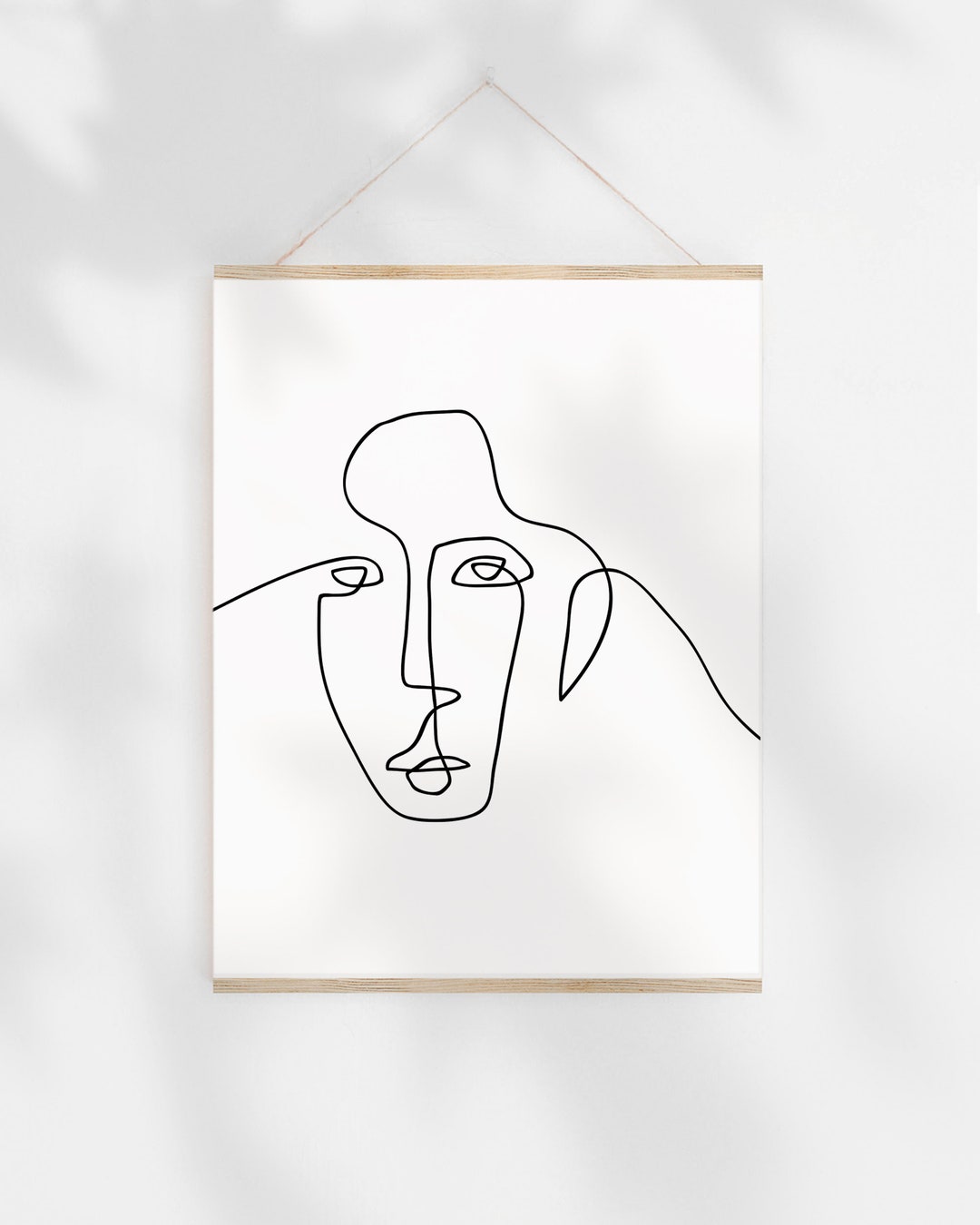 Abstract Face One Line Drawing Printable Wall Art, Minimalist ...