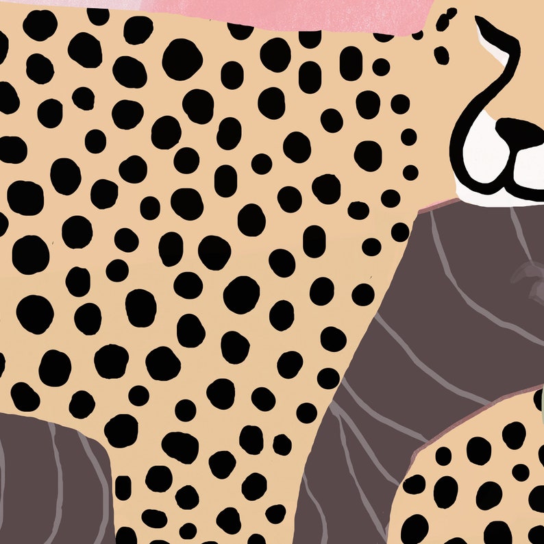 Cheetah Wall Art Print Boho Poster Printable Sleeping Cheetah - Etsy