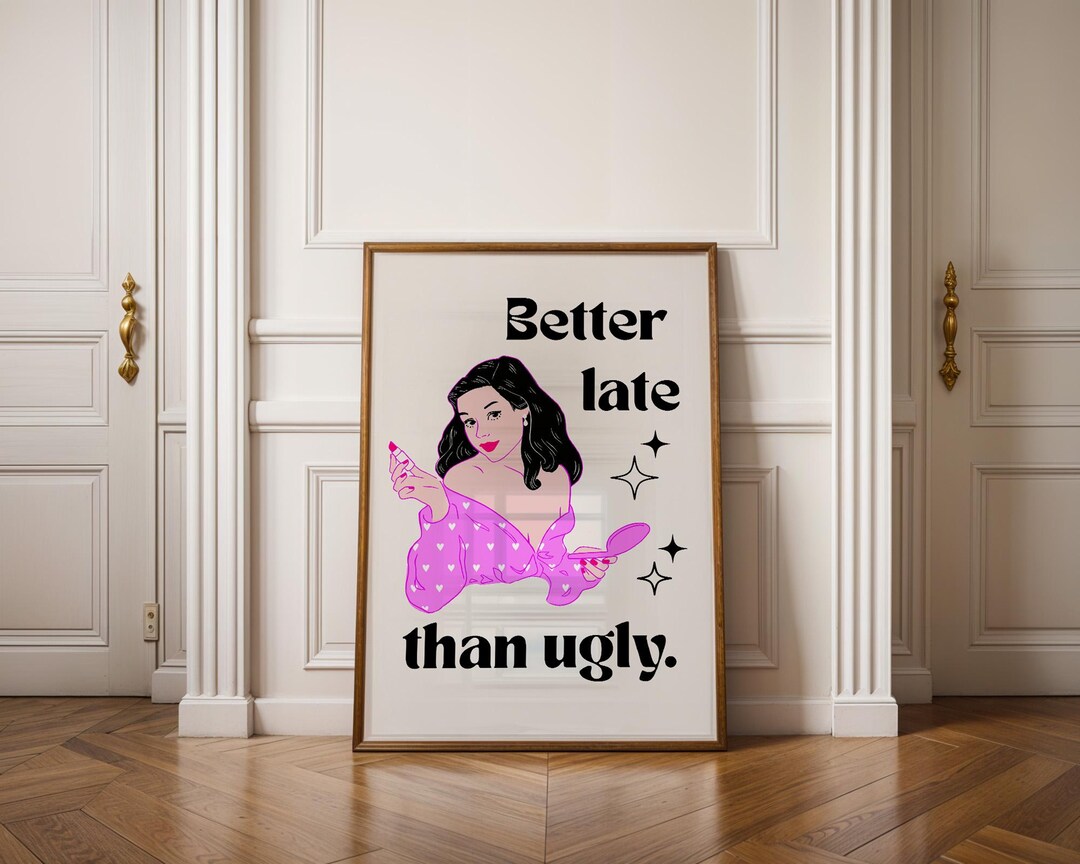 Vintage Poster Retro Girl Art Print, Funny Woman Prints, Coquette Room ...