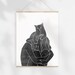 Cat on Head Drawing Female Figure Illustration Wall Art Print - Etsy