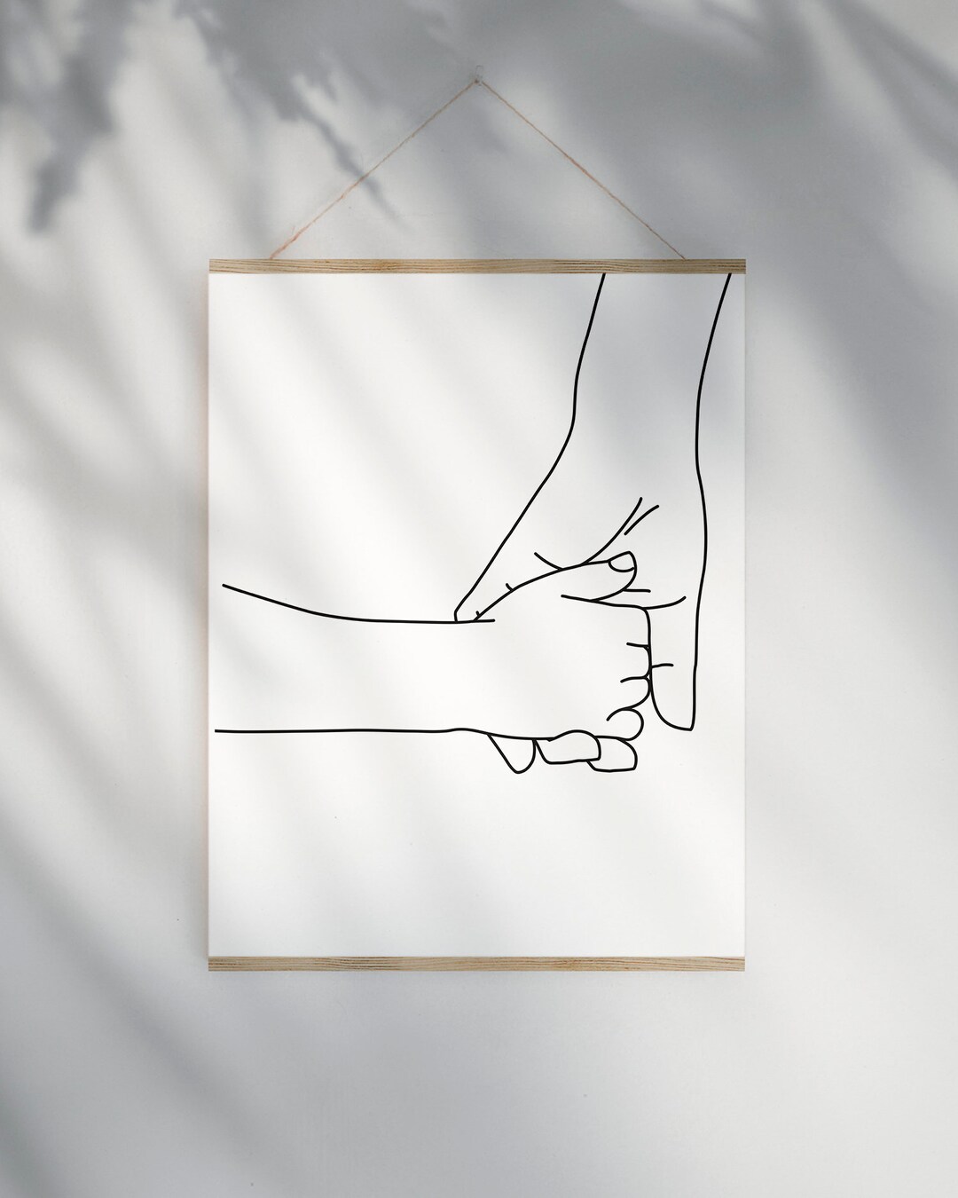 Holding Hands Line Art Printable, Minimalist Nursery Prints Wall Art ...