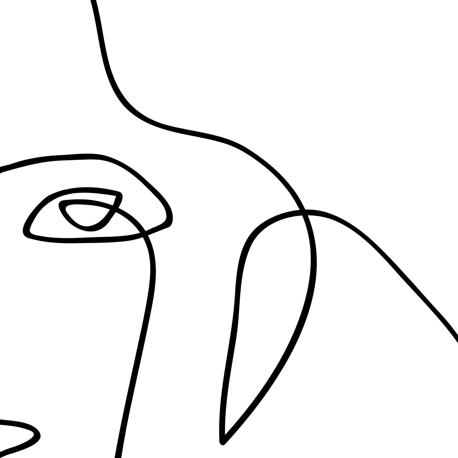 Abstract Face One Line Drawing Printable Wall Art Minimalist | Etsy