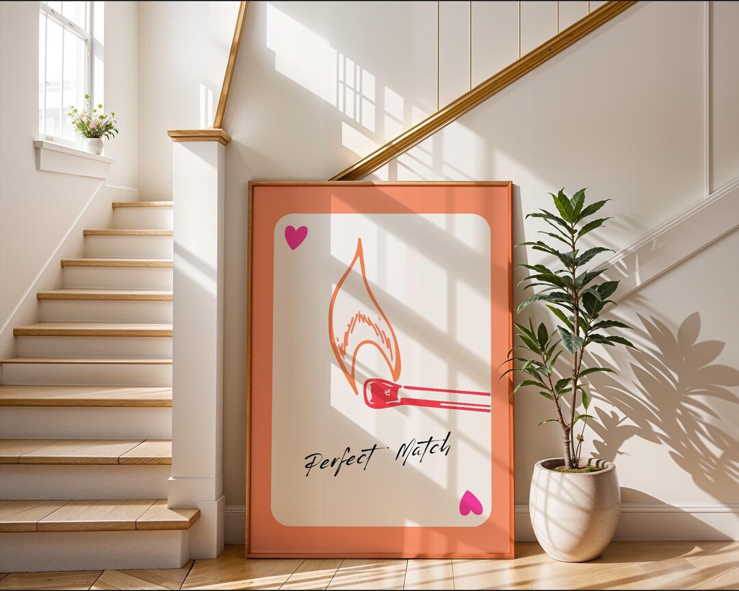 Perfect Match Wall Art, Aesthetic Poster Funky Home Decor, Perfect ...