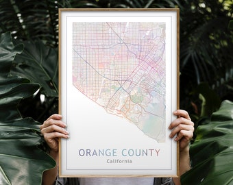Orange County Map Art - Etsy