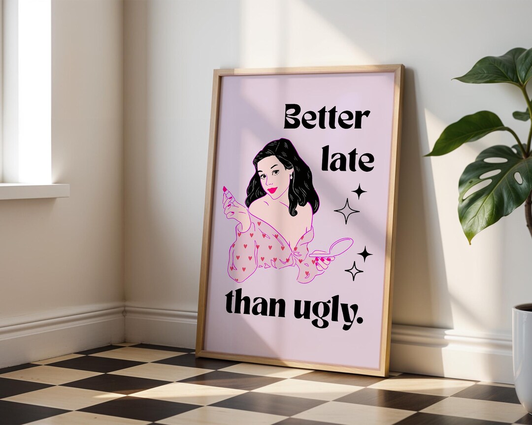 Vintage Art Print Retro Woman Poster, Funny Woman Prints, Coquette Room ...