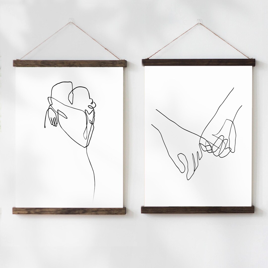 Minimalist Love Art Print Set Abstract Love Couple Printable Art