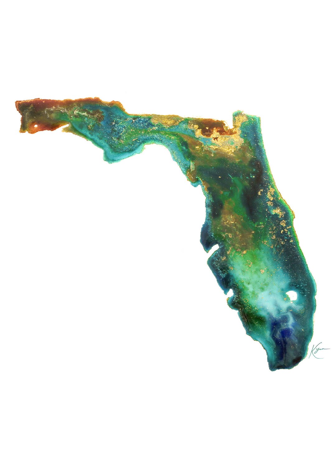 Gemstone Florida State Print - Etsy