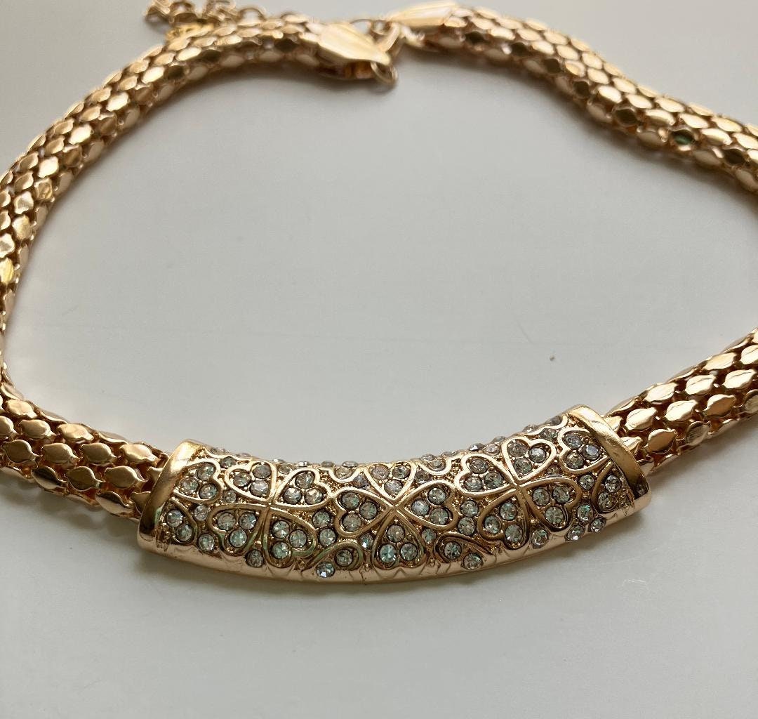 Jackie Kennedy Crystal Clover Necklace 16" 3" Ext - Etsy