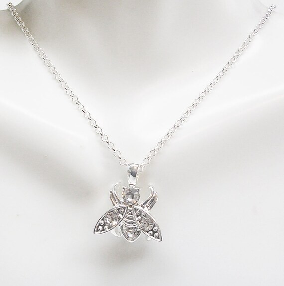 Crystal bee necklace store