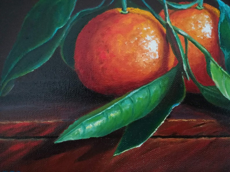 Two Tangerines. Hyper Realistic Still Life Painting, Oil on Canvas. - Etsy