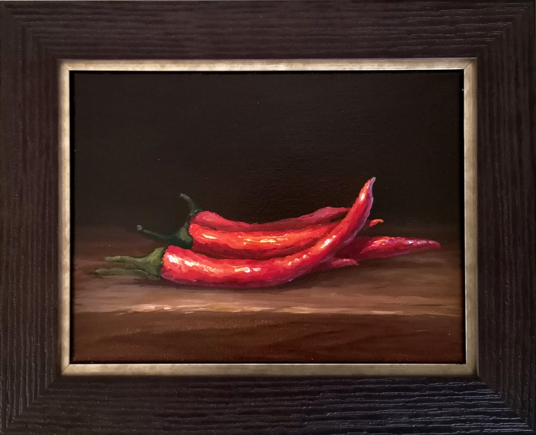 Chilli. Hyper Realistic Still Life Painting, Oil on Canvas. - Etsy