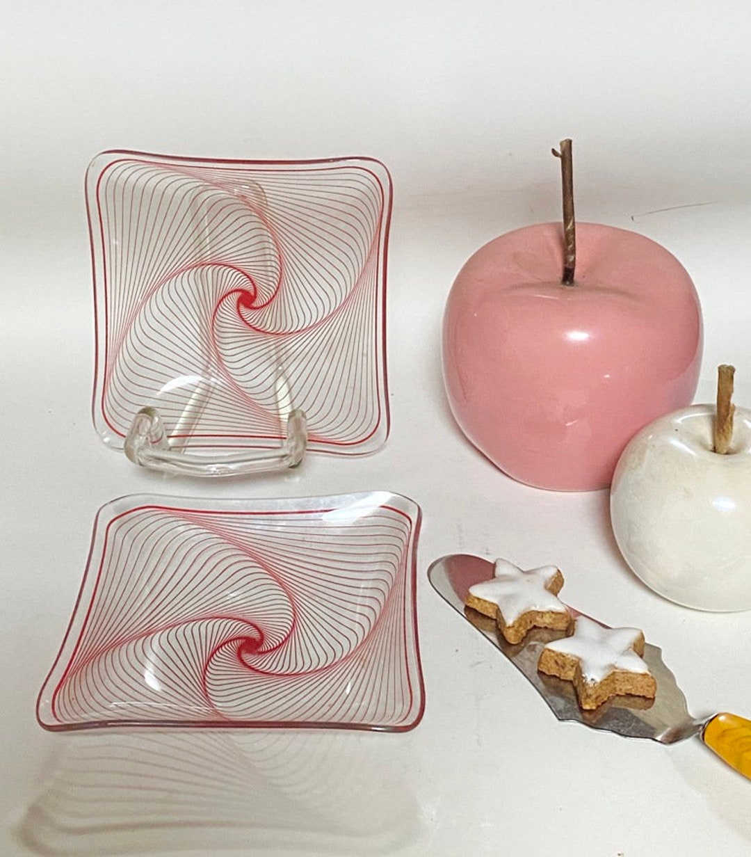 OP ART Glass Bowls Fine Glass Bowls Optical Glass Illusion - Etsy