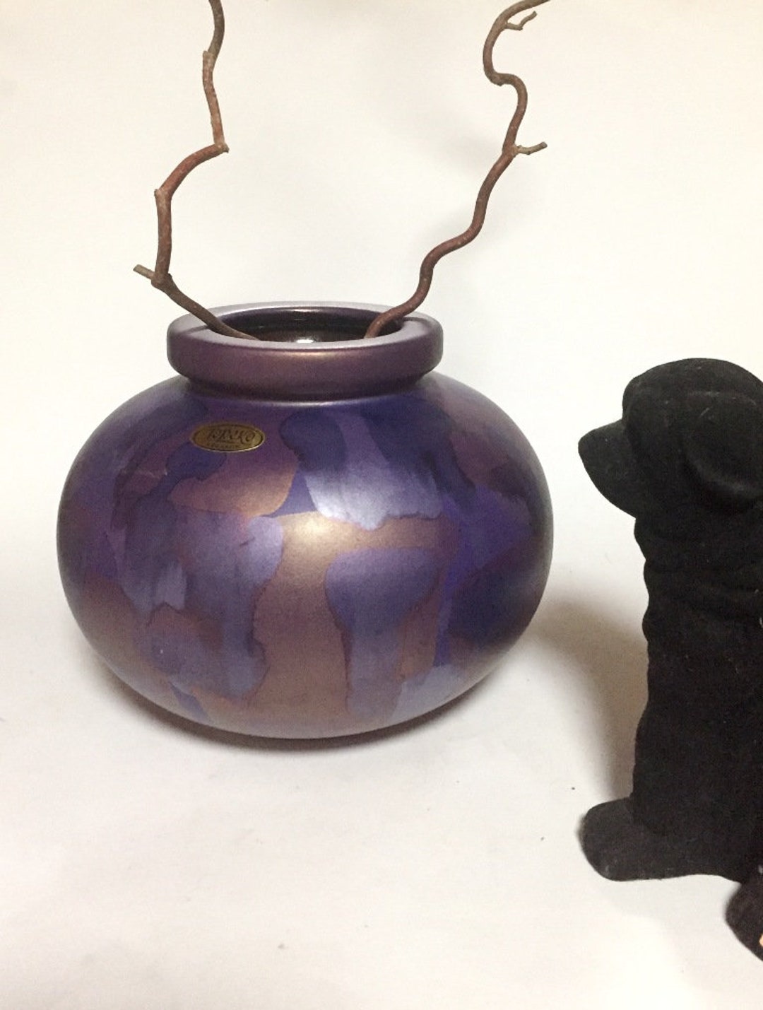 Memphis Purple Ceramic Vase Memphis Home Vase Post Modern Art Vase by ...
