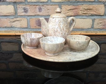 Carved Stone Tea Set - Etsy