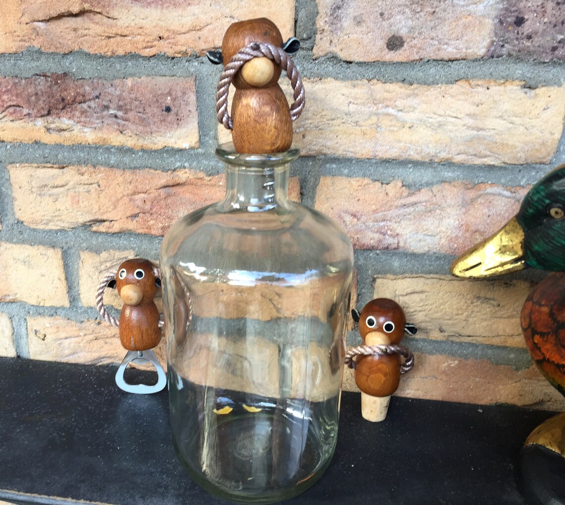 Teak Monkey Bar Tools Figurines, Danish Design, 3 X Optimist Monkey Bar ...