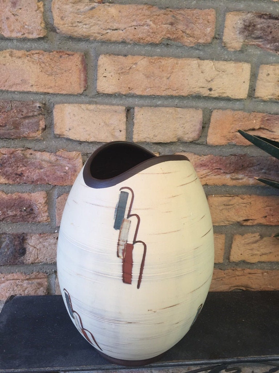SAWA Ceramic Vase Fish Mouth XL Vase Organically Shaped, Mid Century ...