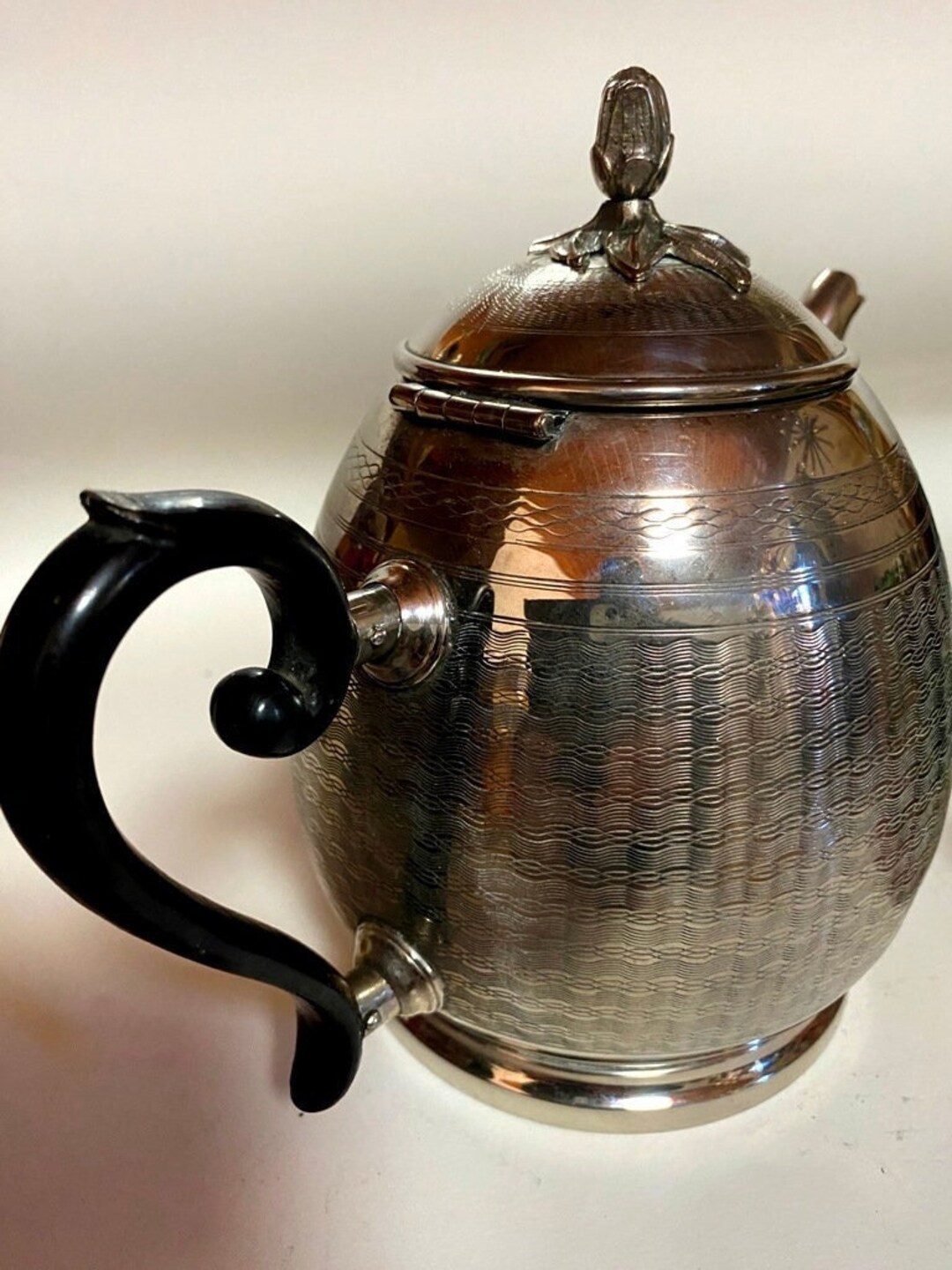 Antique Teapot Nickel Silver, Art Nouveau Pot Handmade Filigree Micro ...