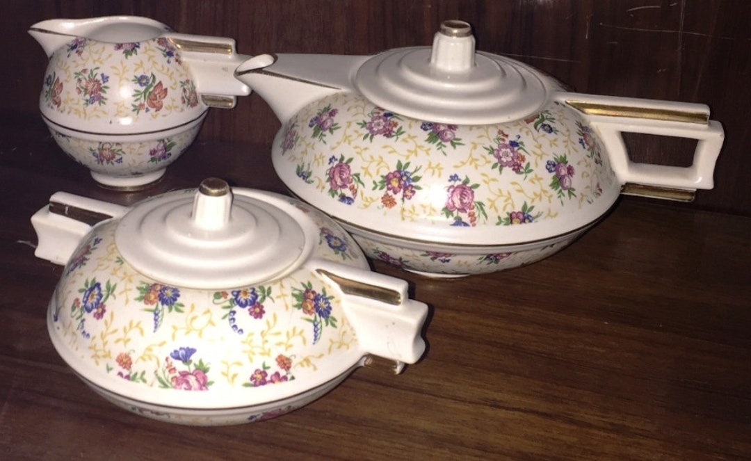 Robj Paris Tea Set Ceramic Tea Core Art Deco Tea Service Floral Faience ...