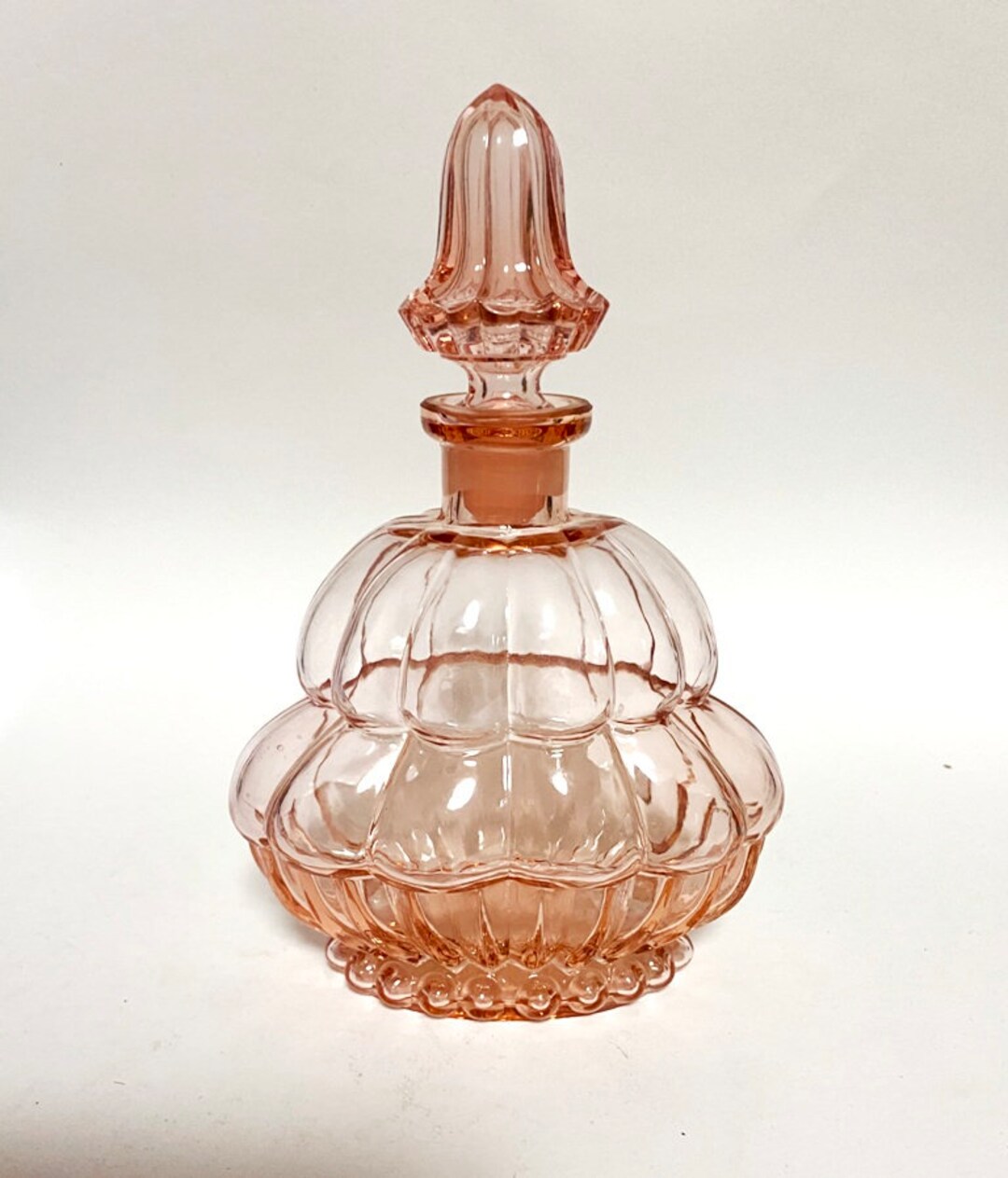 Pink Baroque Glass Carafe Liqueur Carafe Large Perfume Glass Bottle ...
