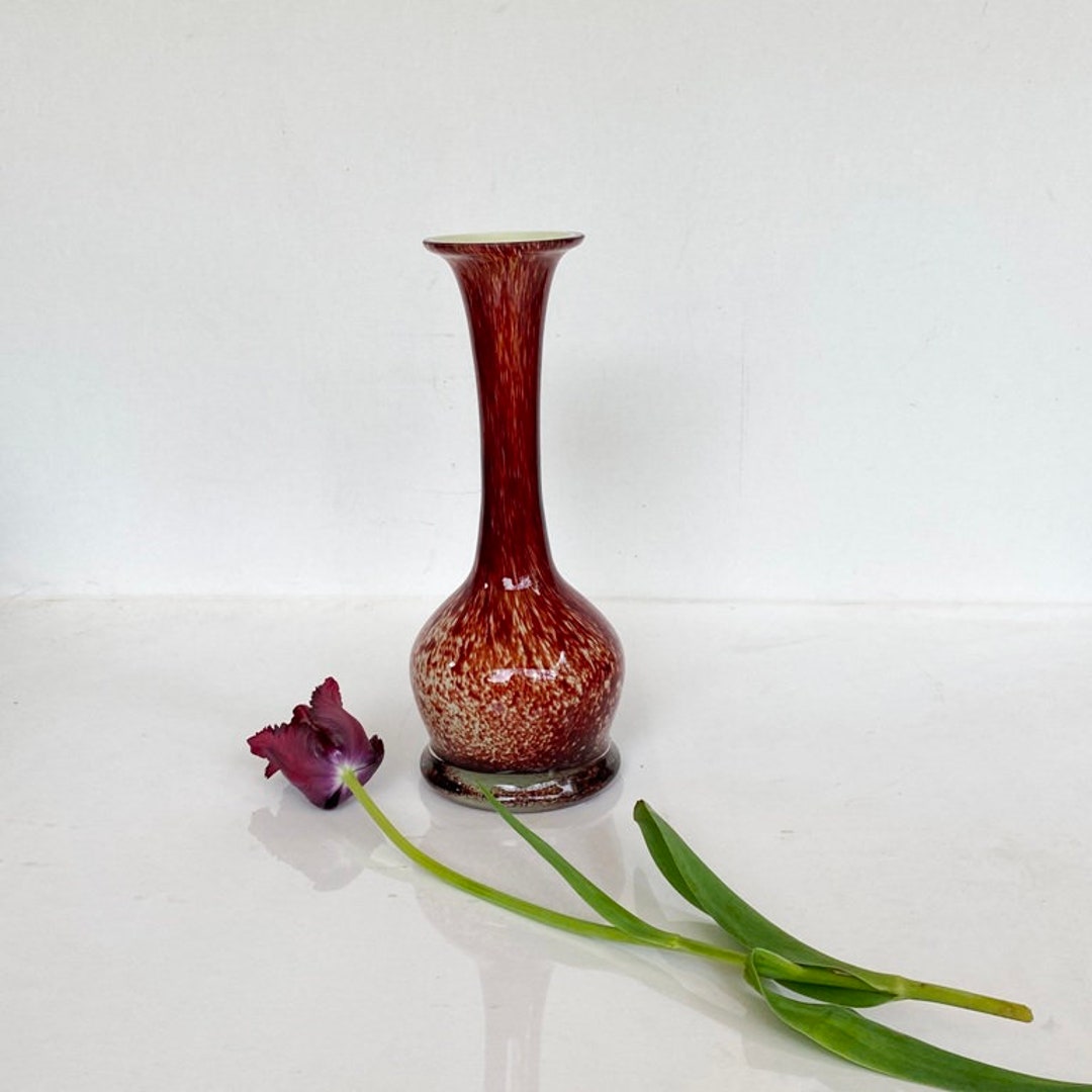 WMF Glass Vase 1930 Art Deco Glass Vase Red Opal Erich Jachmann for WMF ...