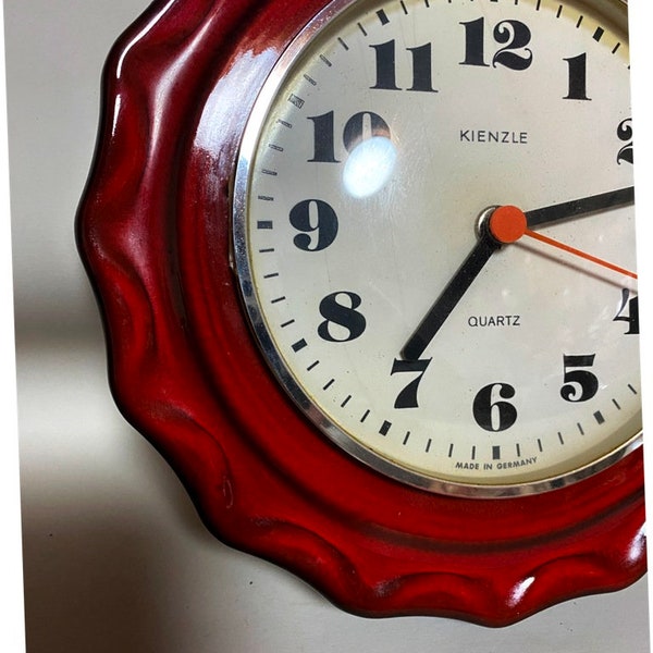 Red Wall Clock - Etsy