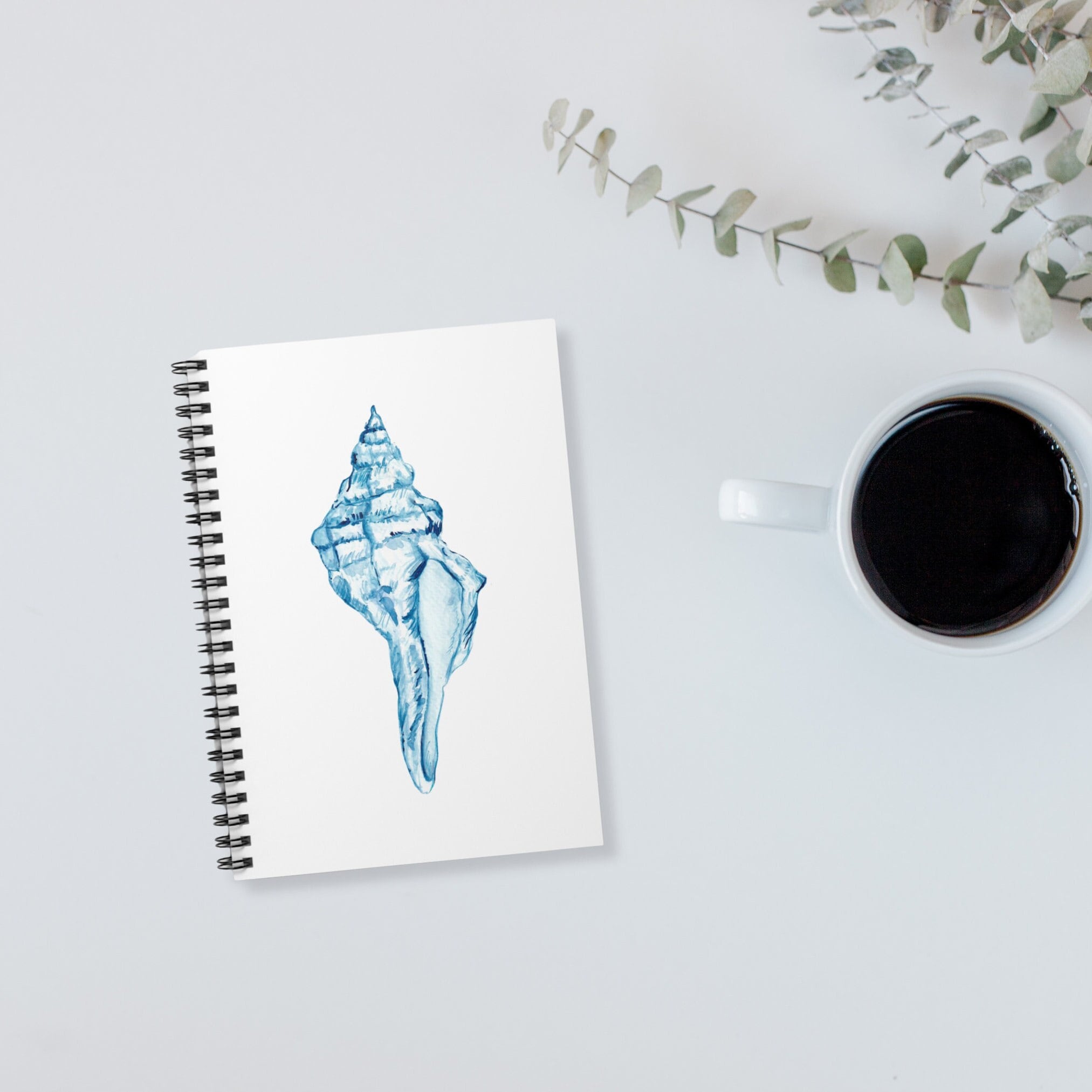 Seashell Notebook Lined Paper Spiral Bound Notebook Gift for Writer ...