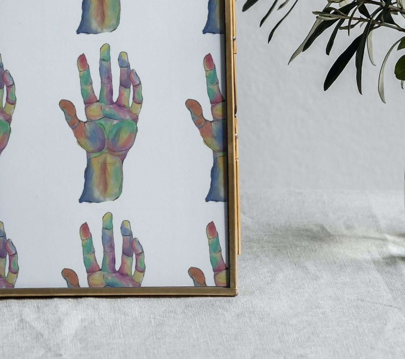 Hand Art Print, Watercolor Painting Wall Decor, Colorful Art Print ...