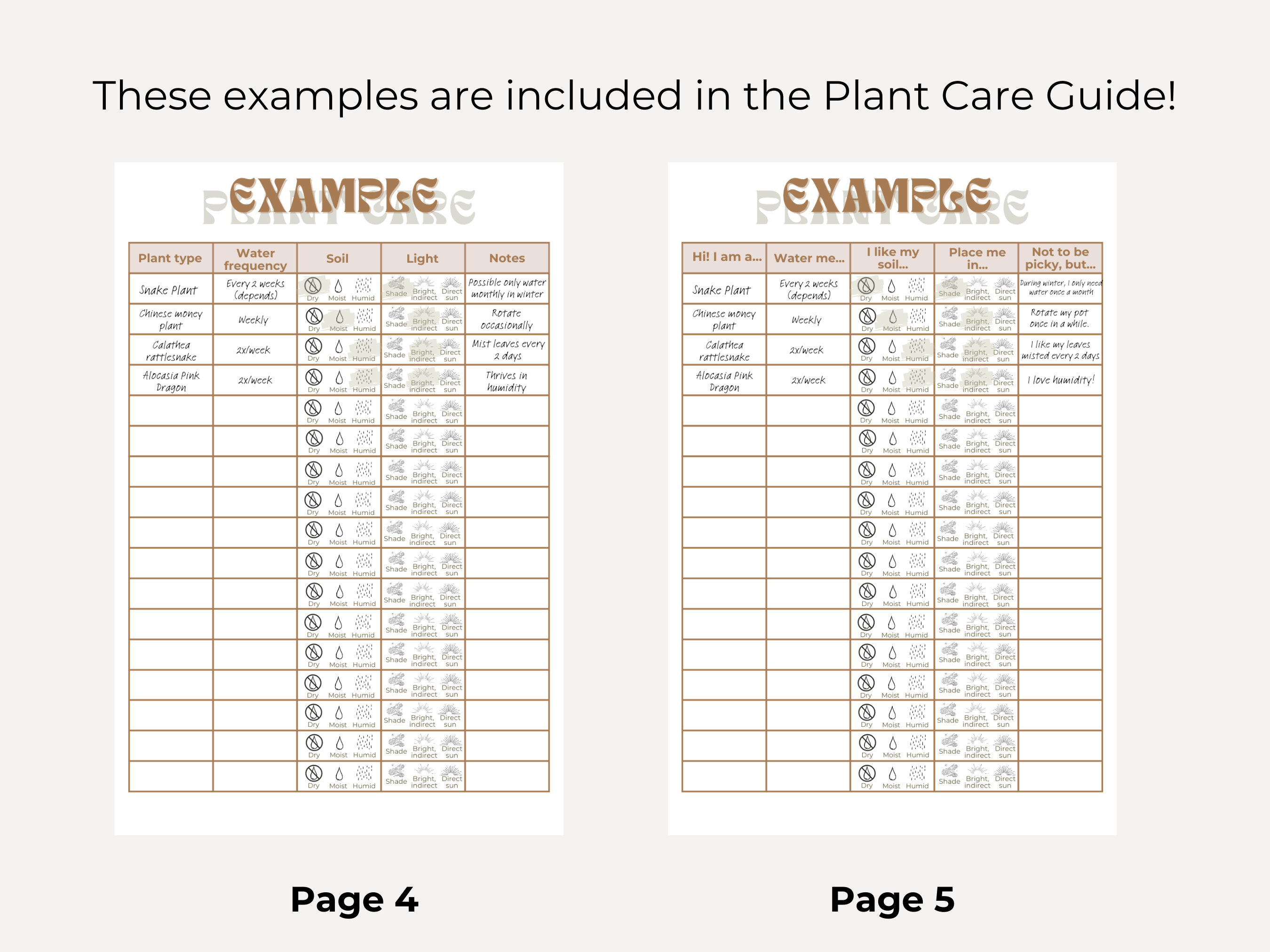 Canva Plant Care Planner Template, Watering Calendar, Plant Tracker ...