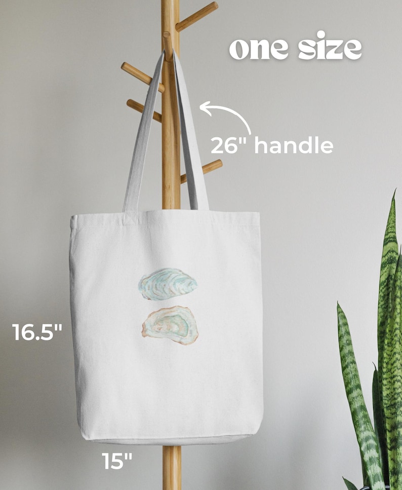Oyster Tote Bag, Minimalist Beach Tote, Trendy Beach Bag, Cotton Canvas ...