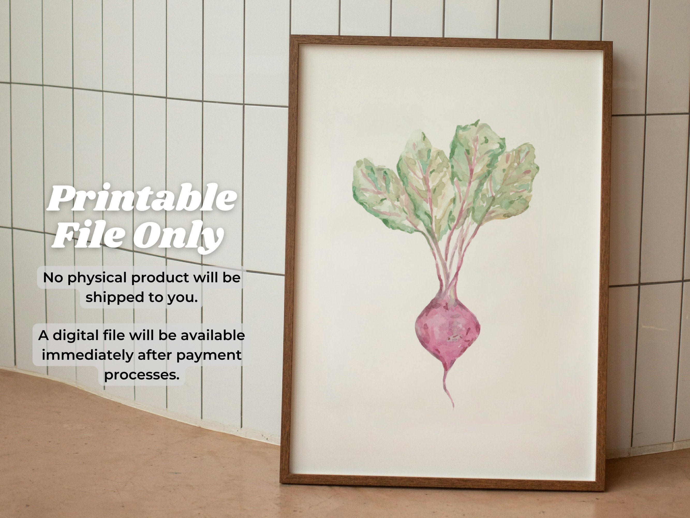 Beet Art Print, Printable Kitchen Wall Art, Farmhouse Decor, Vegetable ...