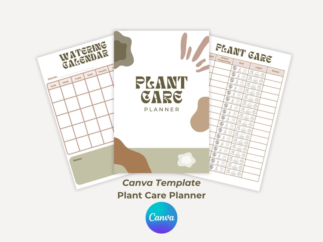 Printable Plant Care Planner, Editable Houseplant Watering Tracker ...