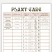 Plant Care Guide, Plant Planner, Houseplant Log, Printable Plant Care ...