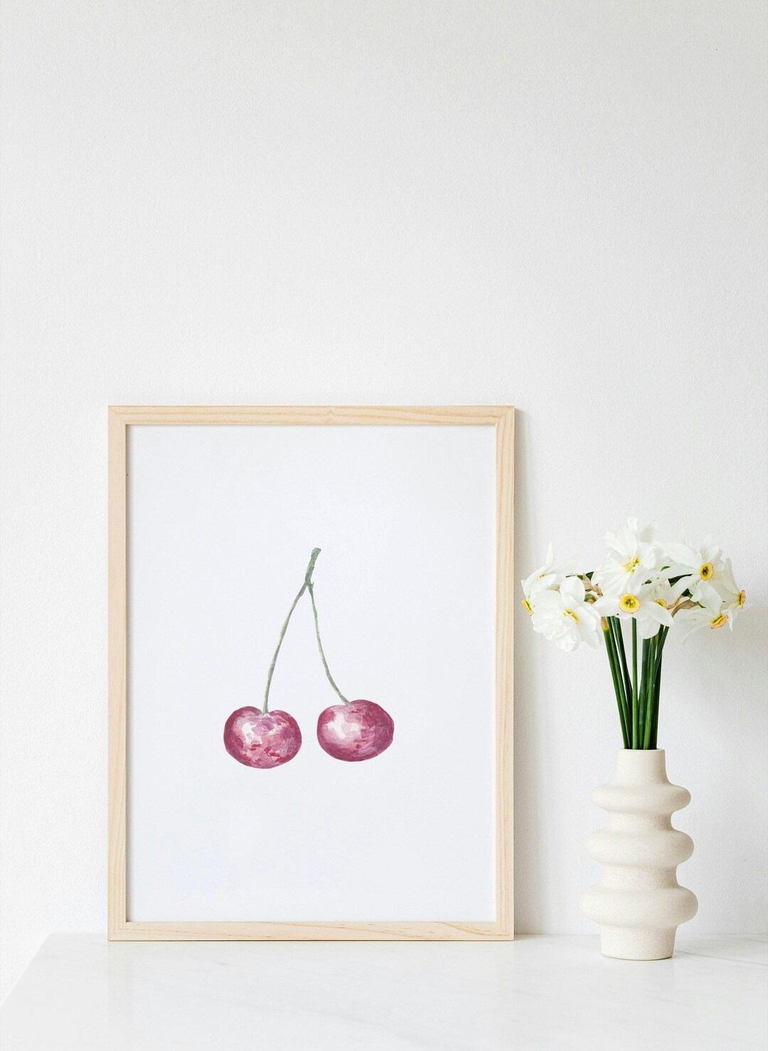 Cherry Art Print Fruit Art Print Kitchen Wall Decor Cute Kitchen ...