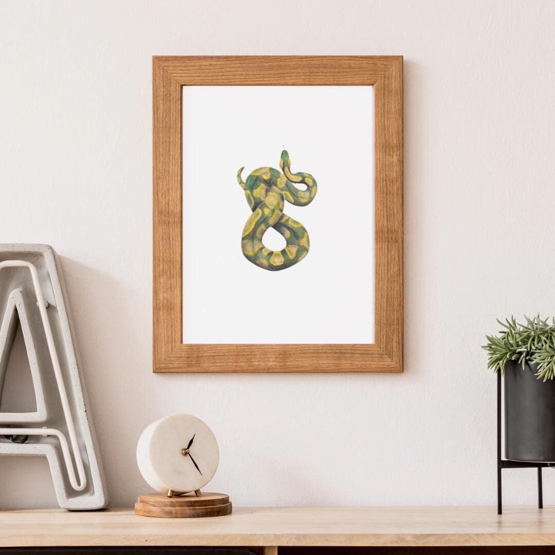 Green Snake Art Print: Boho Serpent Illustration (digital Download) - Etsy