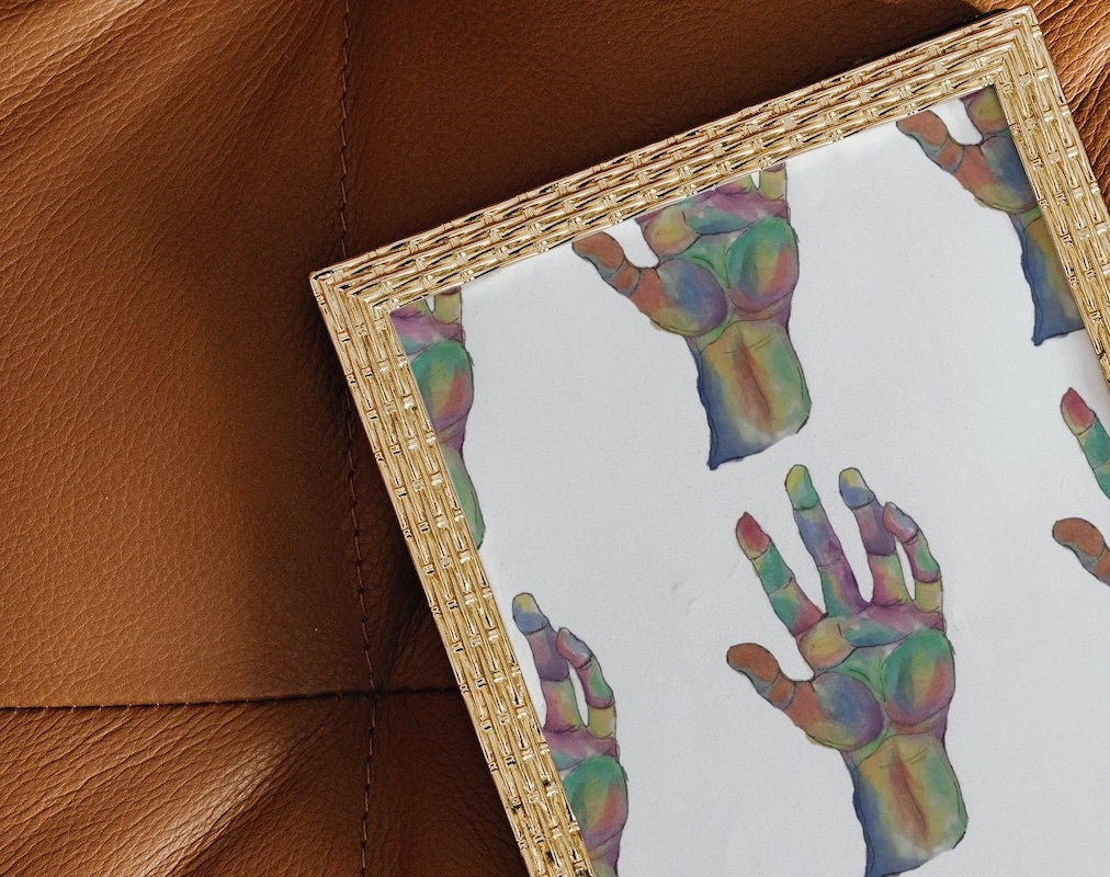 Hand Art Print, Watercolor Painting Wall Decor, Colorful Art Print ...