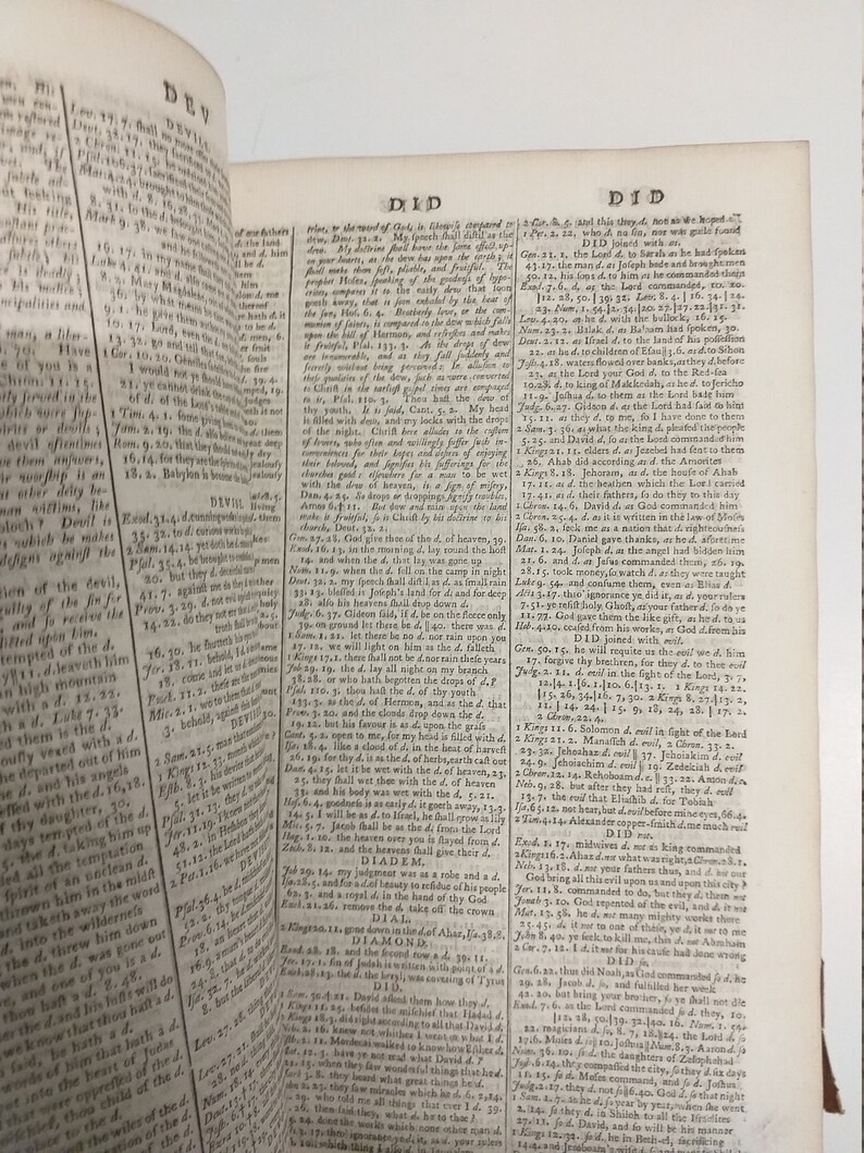 1700s Antique Bible Study Bible Concordance Including - Etsy