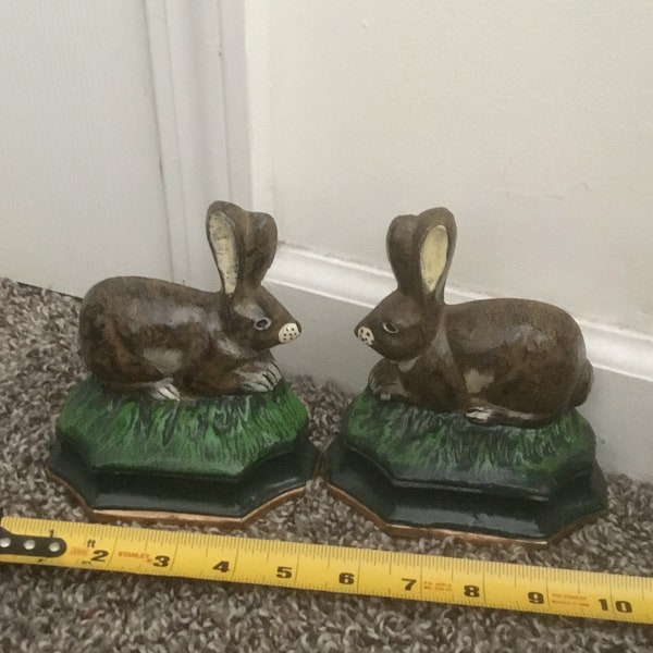 Cast Iron Rabbit Bookends - Etsy