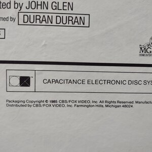 Vintage CED Video Disk 007 James Bond A View to a Kill Selectavision ...