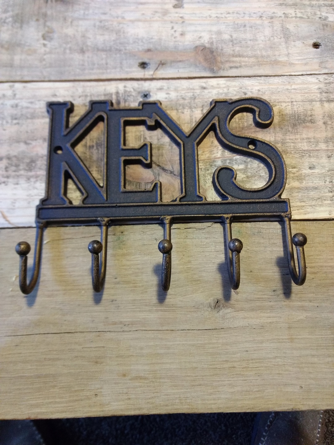 Cast Iron Keys Key Hook Wall Decor Antique Gold Finish - Etsy