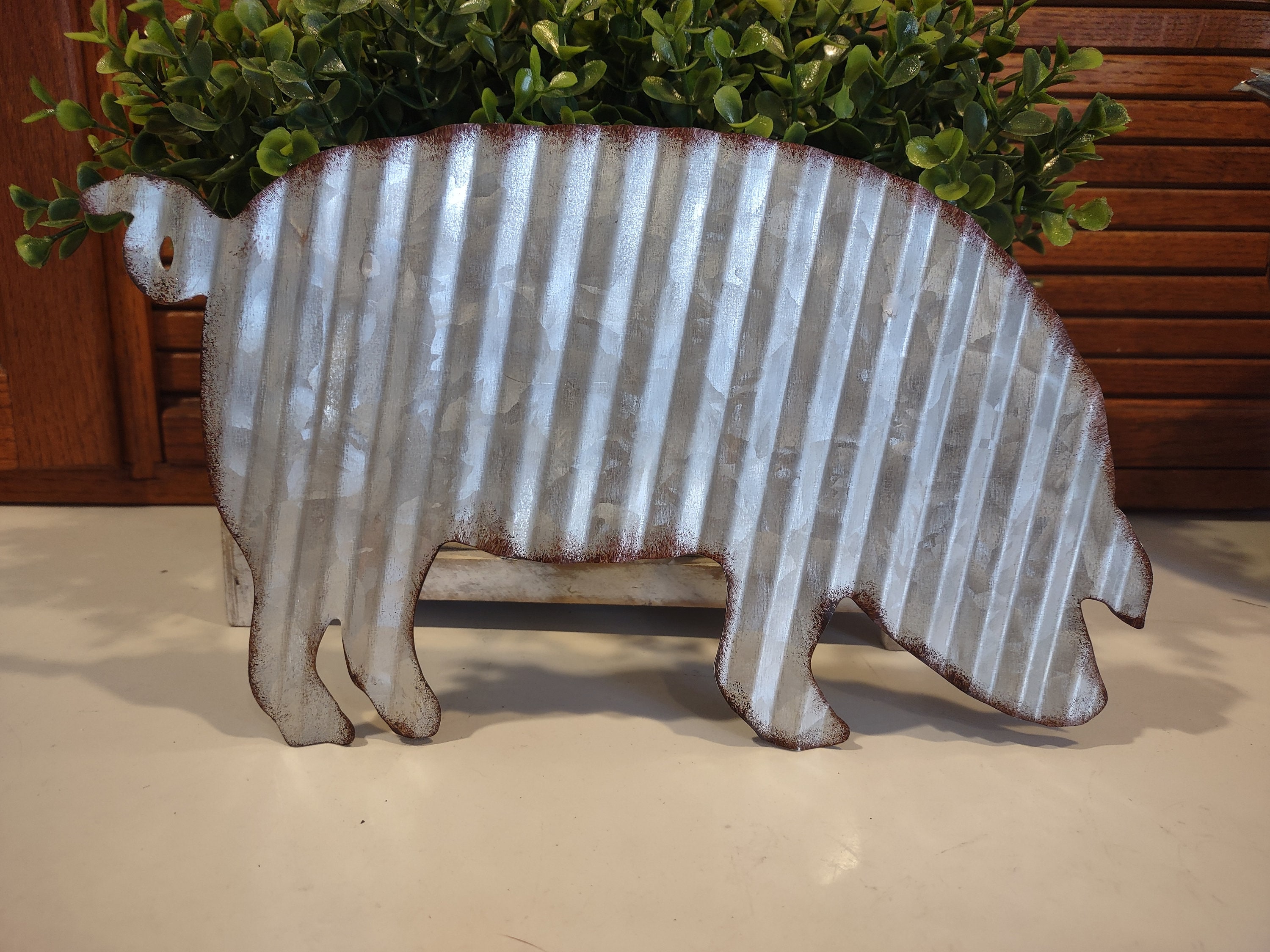 Pig Corrugated Metal Wall Decor - Etsy
