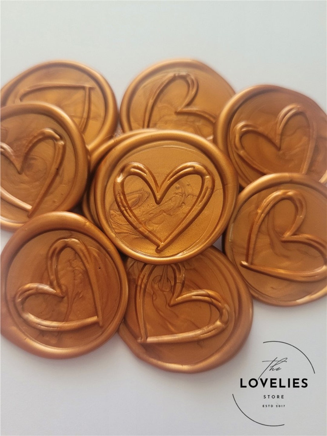 Sellos de cera autoadhesivos hechos a mano Paquete de 10 Corazón / Sea ...