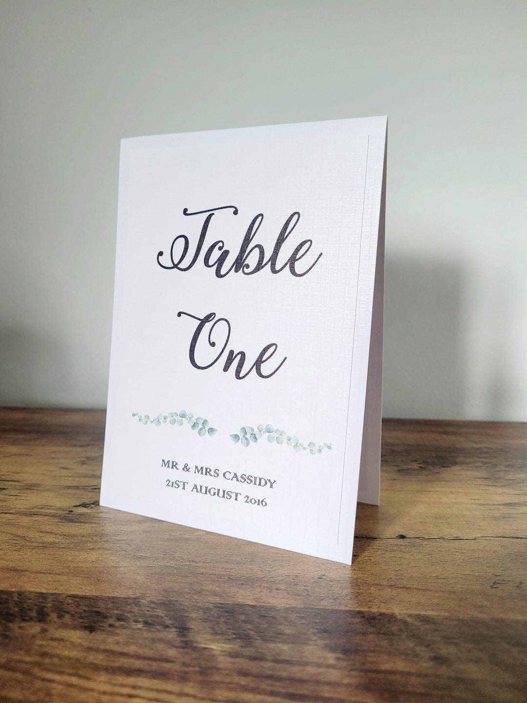 Personalised Wedding Table Number Tent Cards Eucalyptus - Etsy