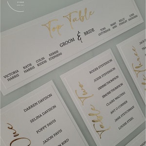 Contemporary Design Personalised Wedding Table Plan Cards | Modern ...