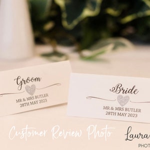 Personalised Wedding Table Name Place Cards | Heart Design | Table ...