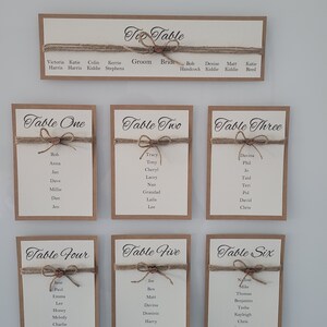 Personalised Wedding Table Plan Cards Rustic Heart Design - Etsy