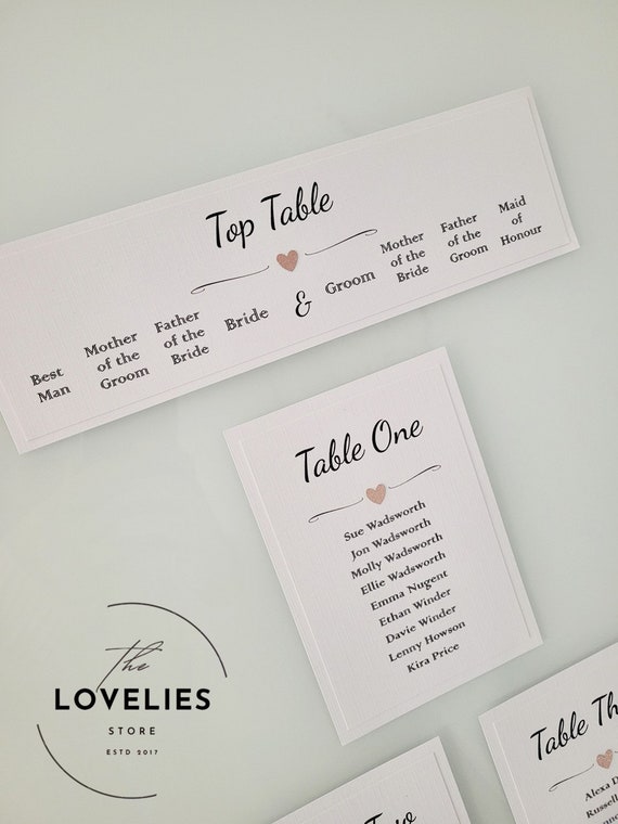 Table assignment cards store