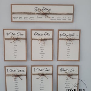 Personalised Wedding Table Plan Cards | Rustic Heart Design | Wedding ...
