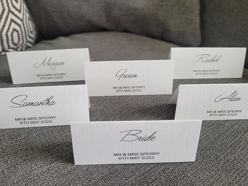 Personalised Wedding Table Name Place Cards Table Settings - Etsy UK