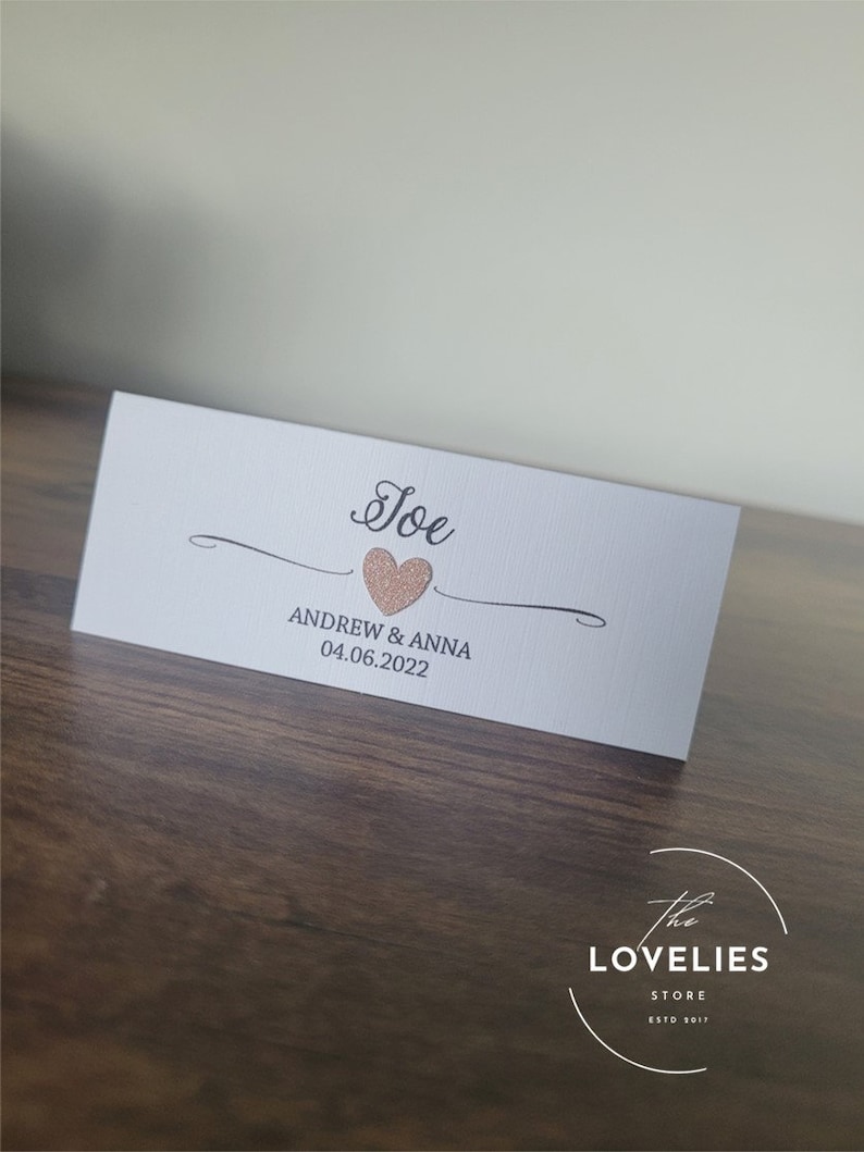 Personalised Wedding Table Name Place Cards | Heart Design | Table ...